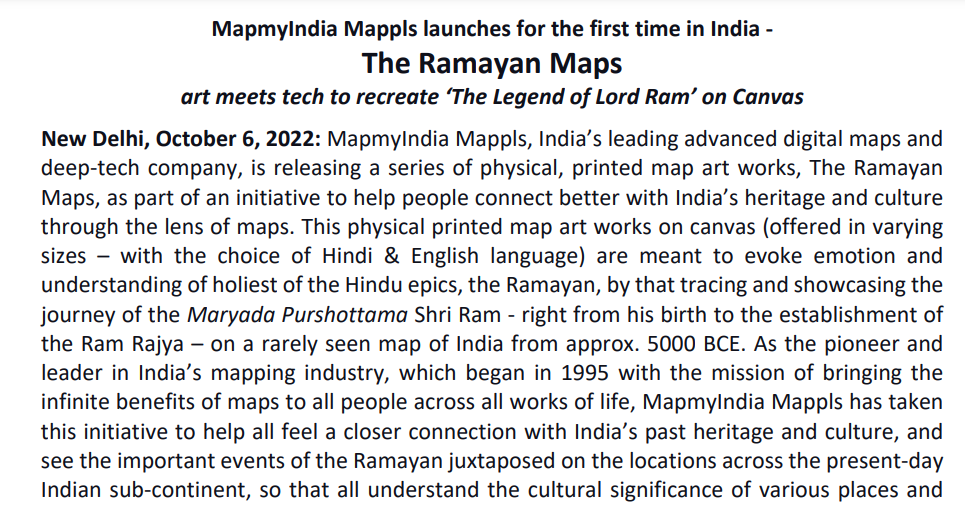 Ramayan Maps – ALPHA AFFAIRS